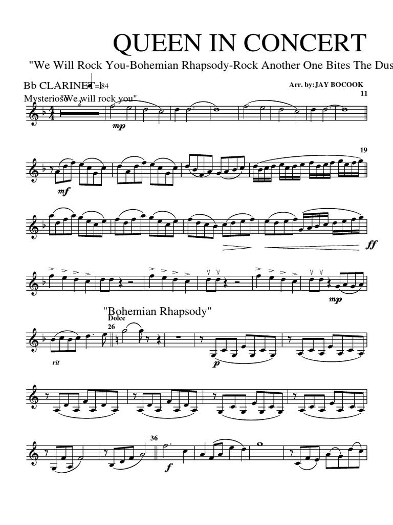 Queen in Concert Clarinet 1 | PDF