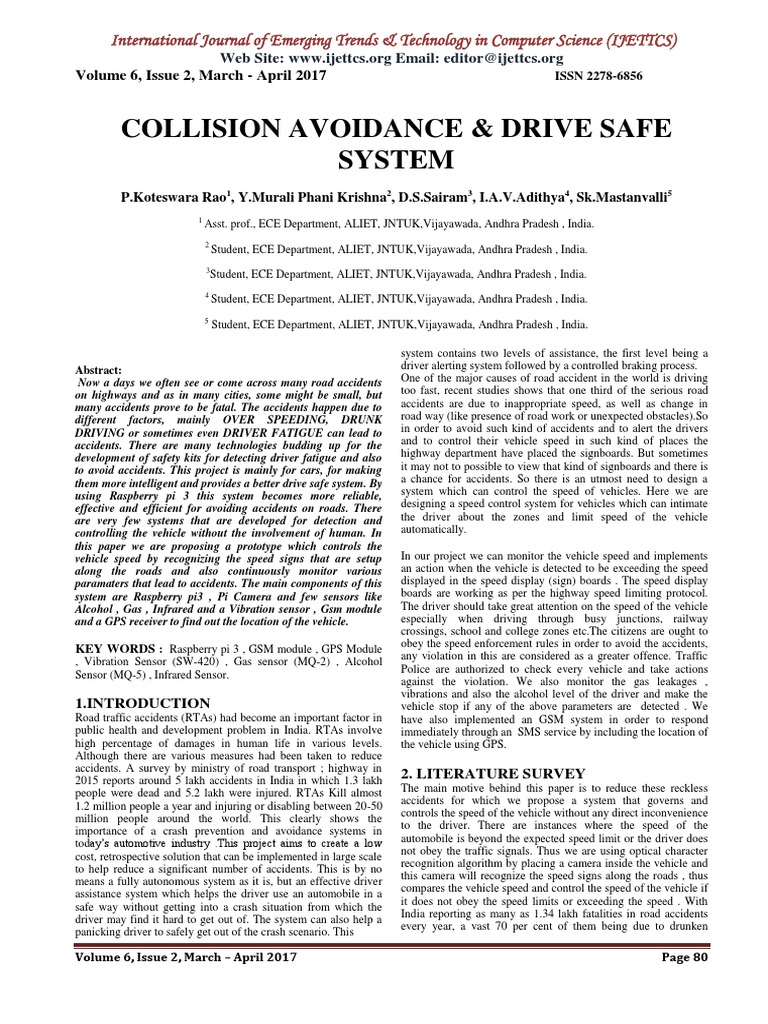 Collision Avoidance & Drive Safe System | PDF
