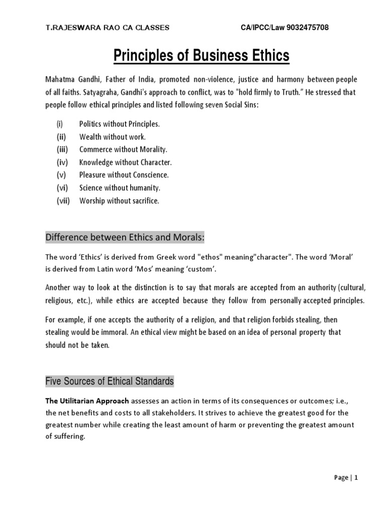 Business Ethics Full Notes PDF | PDF | Business