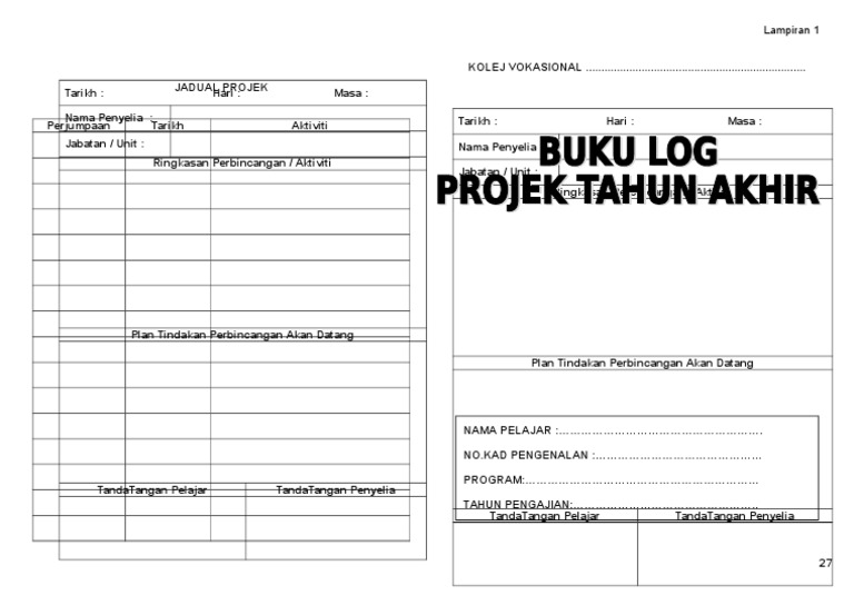Lampiran 1 Buku Log PTA | PDF