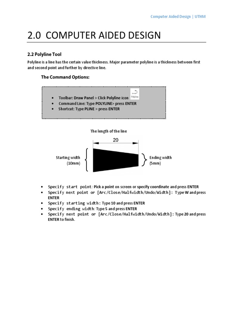 Mastering Polyline Tool in CAD | PDF