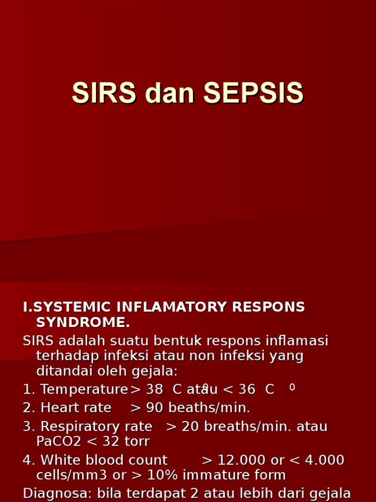 SIRS Dan SEPSIS Untuk Coass | PDF