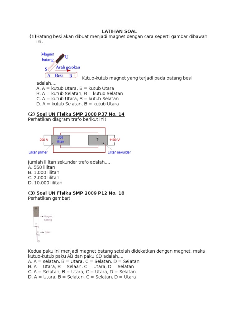 Latihan Soal Trafo Kls 9 | PDF