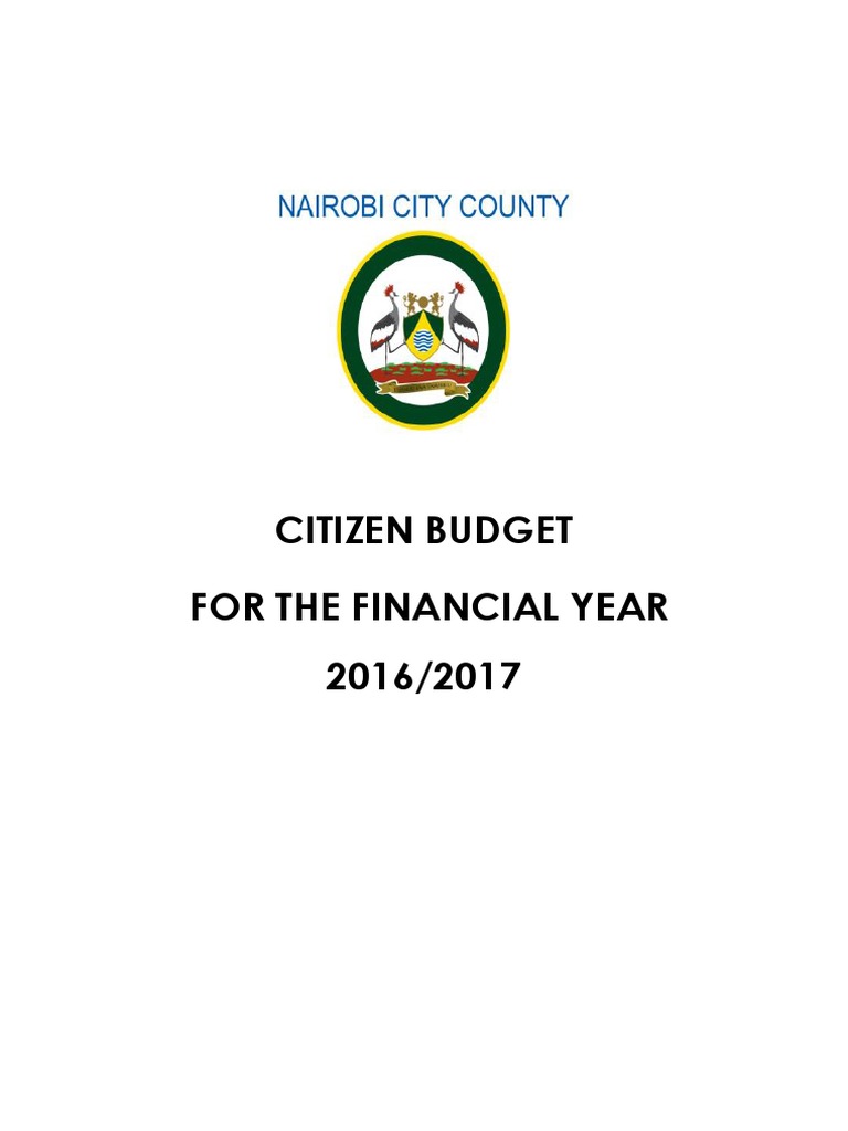 Citizen Budget For The Financial Year 2016/2017 | PDF | Nairobi ...