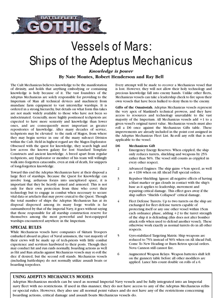 Battlefleet Gothic 16 Adeptus Mechanicus Fleet | PDF | Cruiser | Battleship
