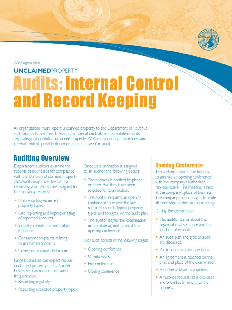 Audits Internal Control and Record Keeping | PDF | Embezzlement | Audit