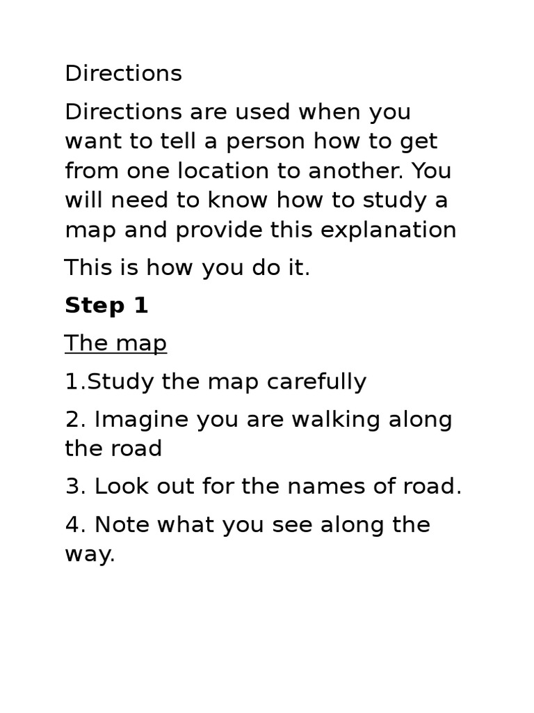 Directions | PDF