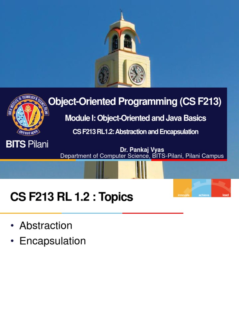 Object-Oriented Programming (CS F213) : BITS Pilani | PDF | Method ... Object-Oriented Programming (CS F213) : BITS Pilani | PDF | Method ...