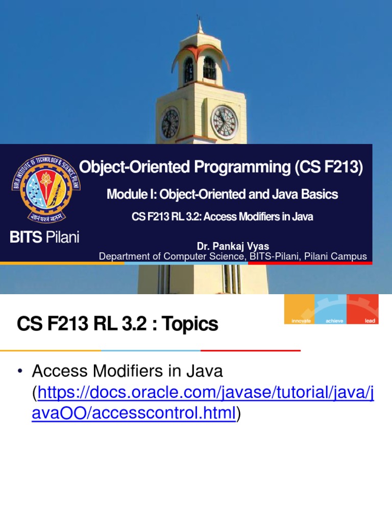 Object-Oriented Programming (CS F213) : BITS Pilani | PDF | Inheritance ...