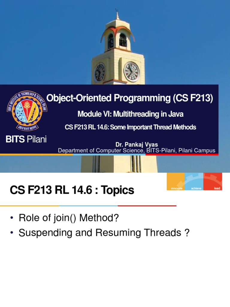 Object-Oriented Programming (CS F213) : BITS Pilani | PDF | Boolean ...