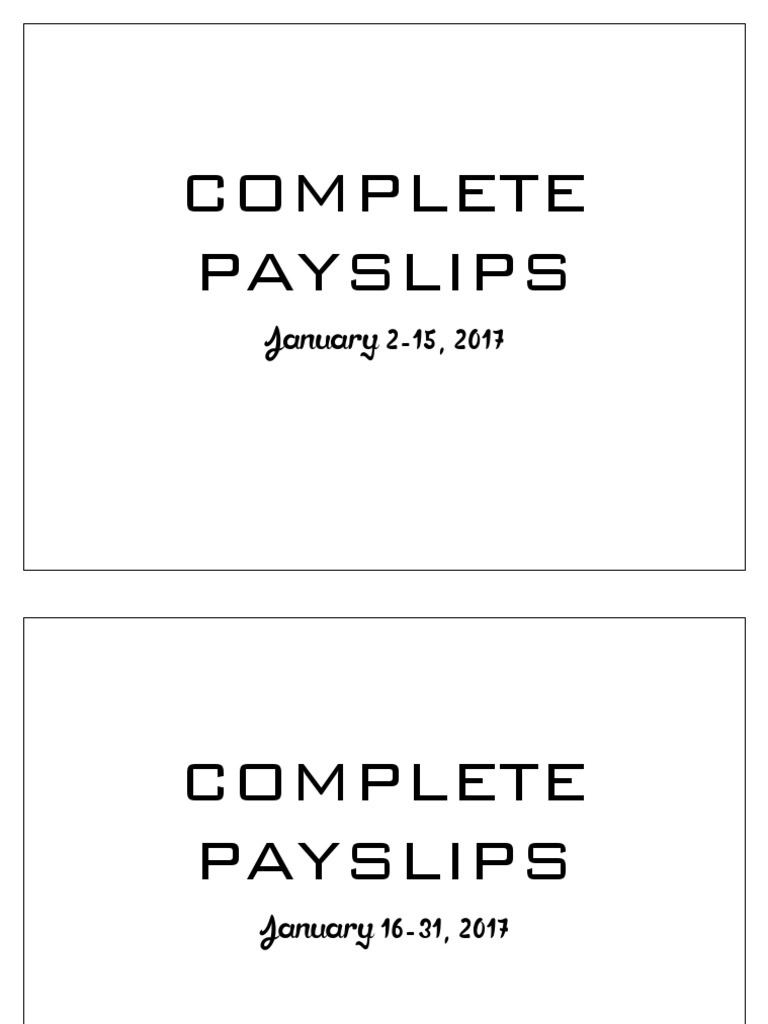 Complete Payslips: January | PDF