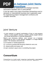 Joint Venture vs. Consortium Explained | PDF | Joint Venture | Partnership