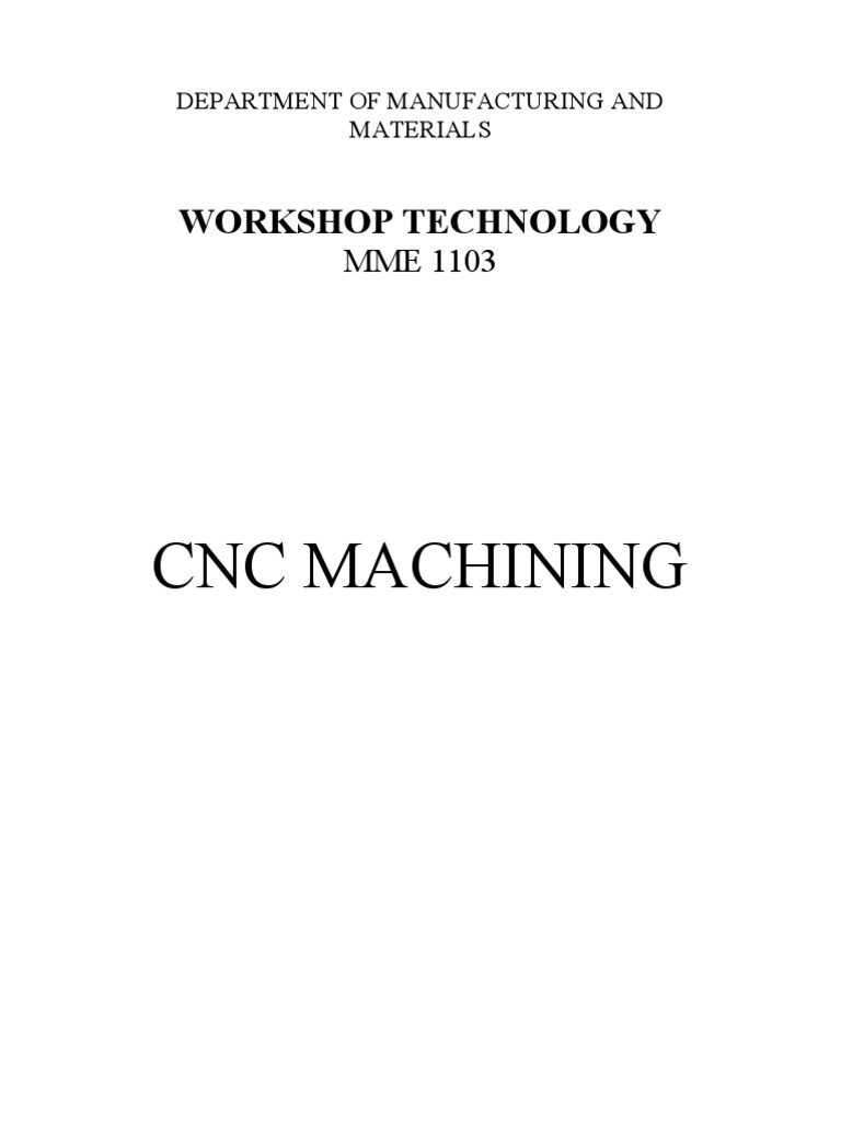 CNC Machining | PDF | Numerical Control | Automation