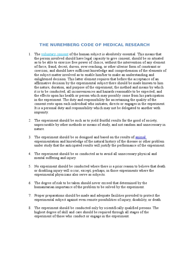 The Principles of Medical Ethics: Defining Ethical Standards for Human ...