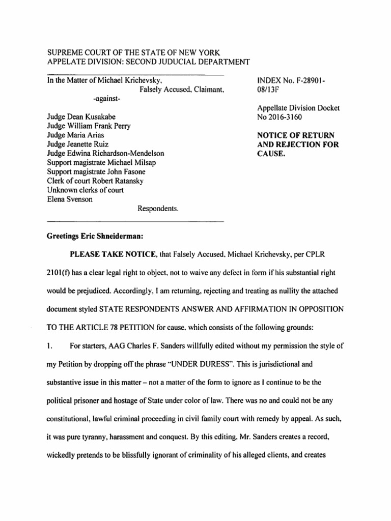 Notice of Rejection | PDF | Perjury | Legal Procedure