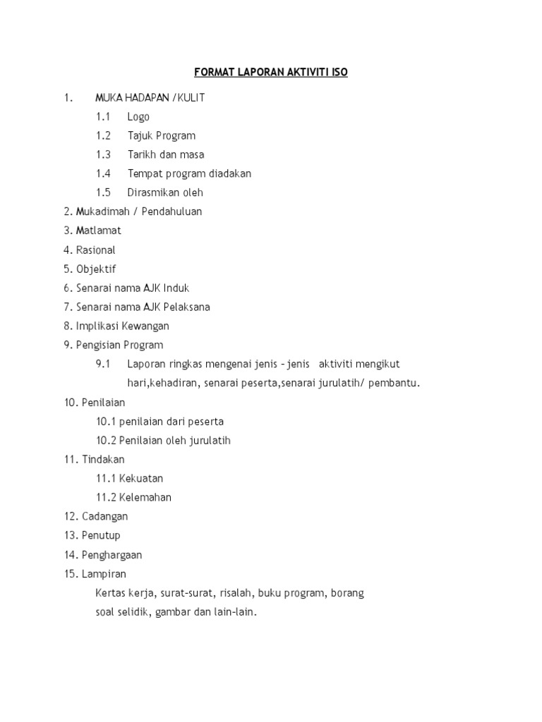 Format Laporan Program | PDF