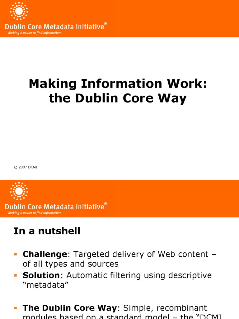 Dublin Core Overview 2007 | PDF | Metadata | Software