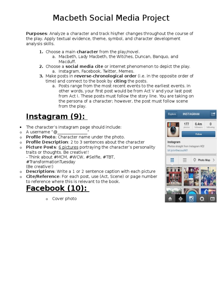 Social Media Project | PDF | Macbeth | Social Media