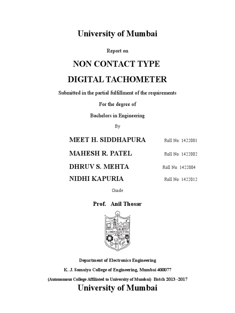 Tachometer | PDF | Electrical Engineering | Electromagnetism