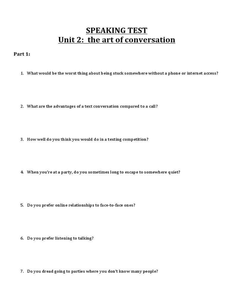 Question List Part 1 - Unit2 | PDF | Career & Growth