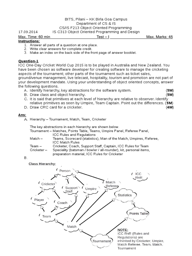 Test Papers 2014 15 | PDF | Cricket | Class (Computer Programming)