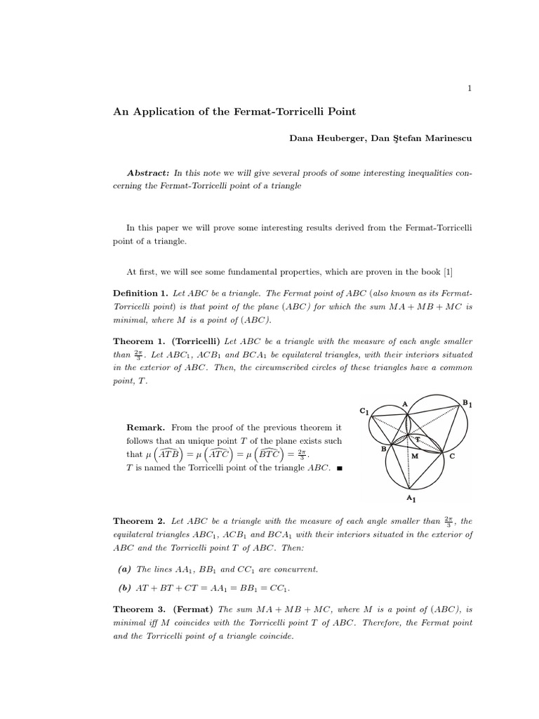 Fermat 2 | PDF | Triangle | Euclidean Geometry