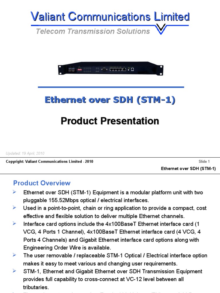 Ethernet Over SDH | PDF