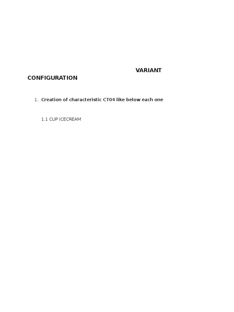 Variant Configuration: 1. Creation of Characteristic CT04 Like Below Each One | PDF | Computers
