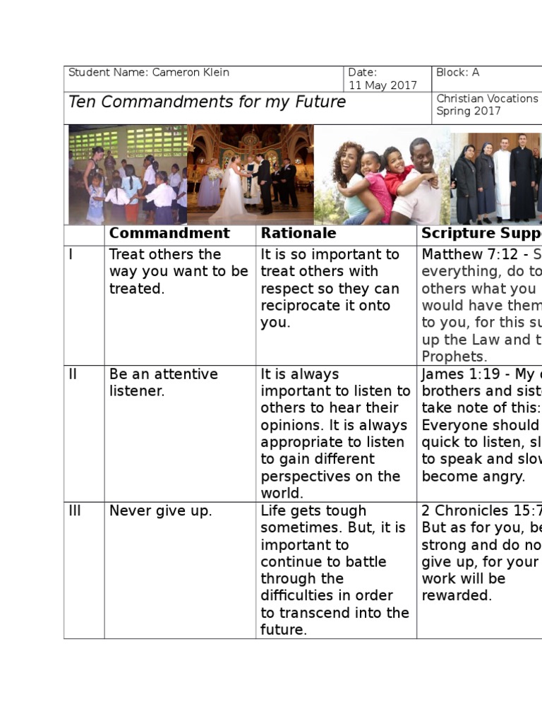 10 Commandments For Life | PDF | Religious Belief And Doctrine | Bible