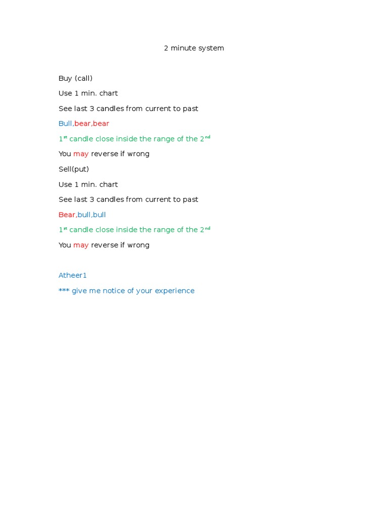 2 Minute System | PDF