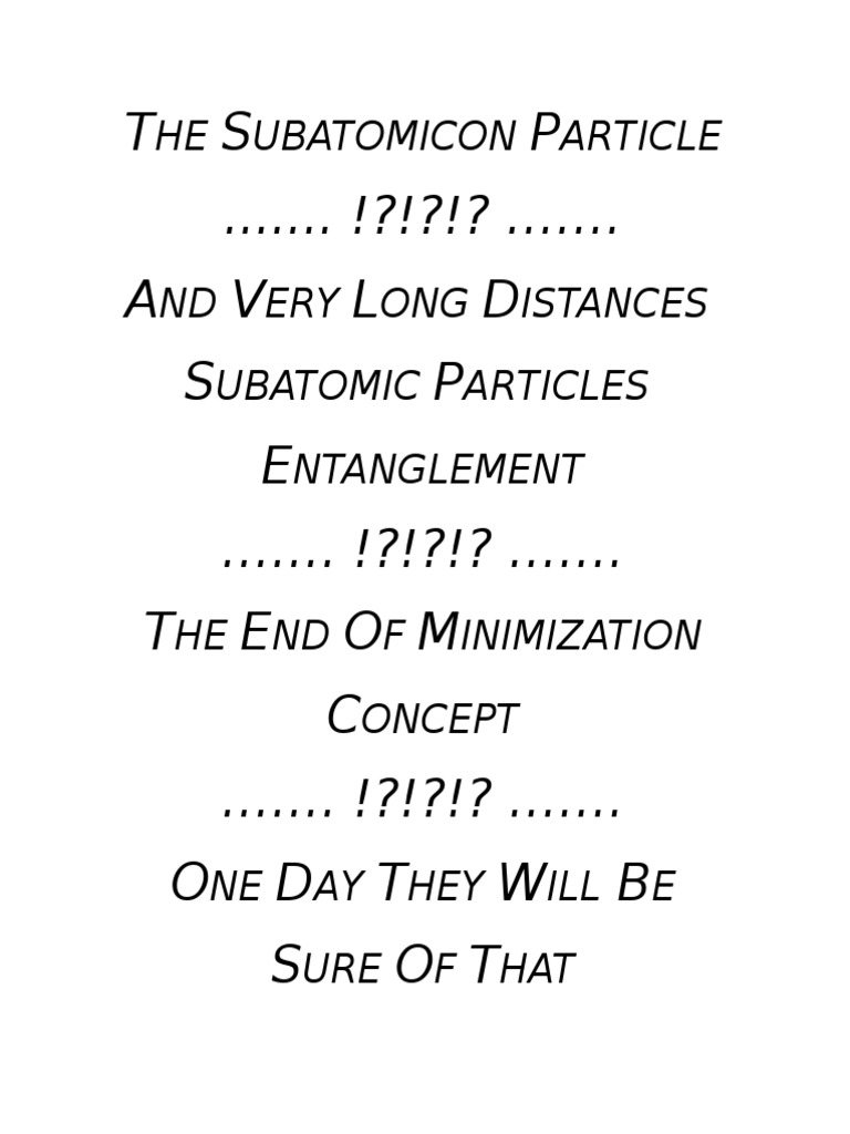 Subatomic Particles & Entanglement | PDF