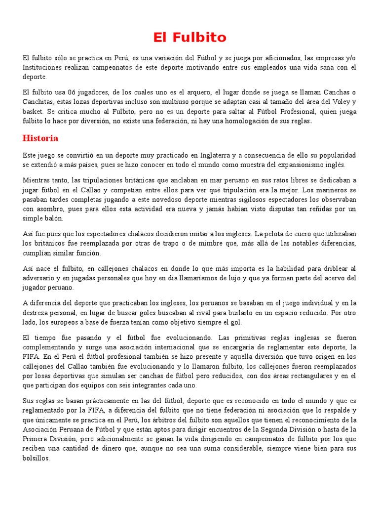 El Fulbito | PDF | Asociación de Futbol | Árbitro