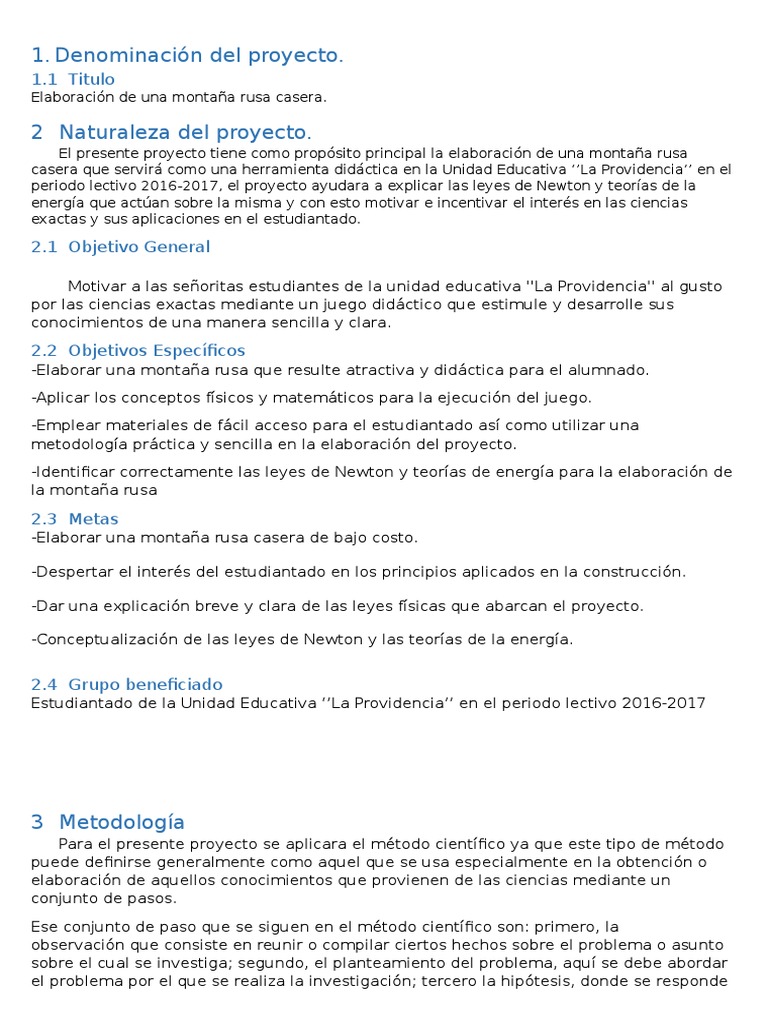 Proyecto Montaña Rusa | PDF | Fuerza | Masa