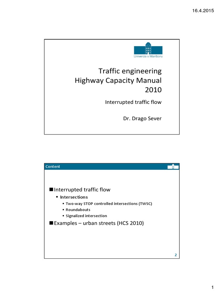 4 Interrupted Flow HCM 2010 | PDF | Traffic | Intersection (Road)