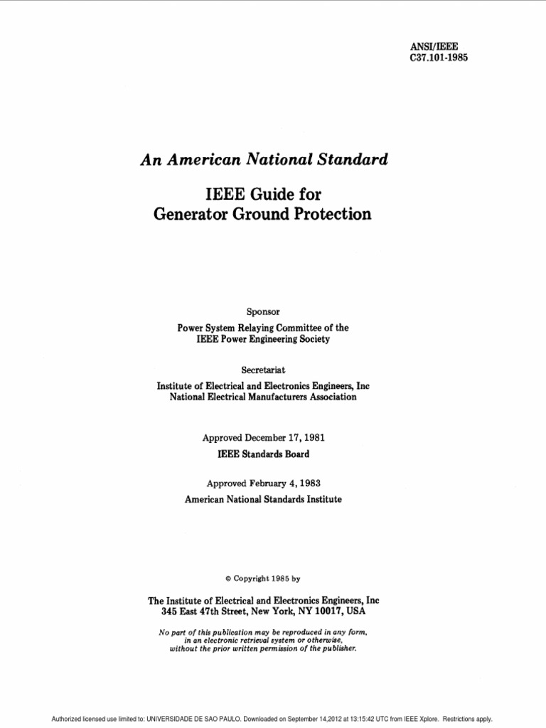 Generator Ground Protection | PDF | Transformer | Series And Parallel ...