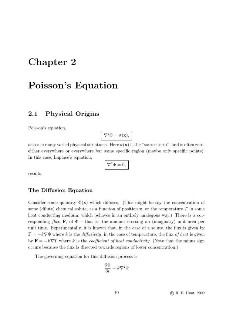 Chapter 2 Poisson's Equation PDF | PDF | Diffusion | Finite Difference