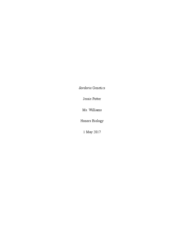 Sordaria Fimicola Genetics Lab Guide | PDF | Ploidy | Life Sciences