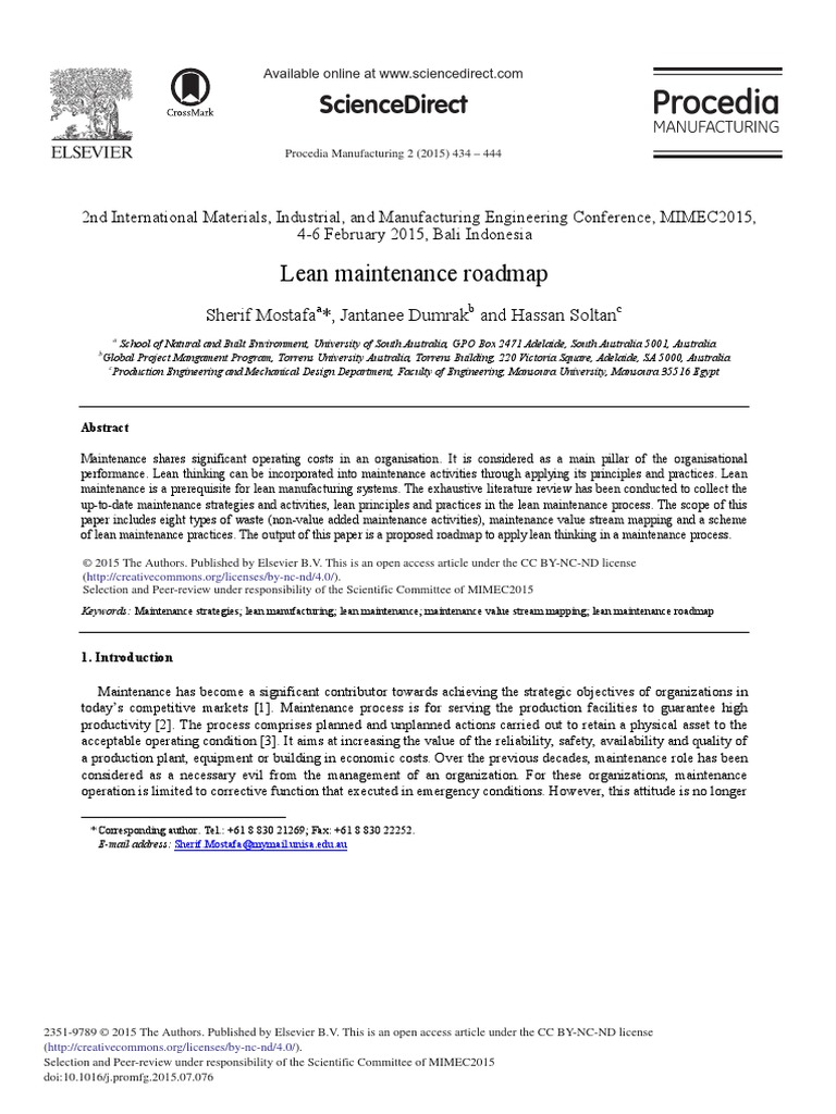 Lean Maintenance Roadmap | PDF | Lean Manufacturing | Strategic Management