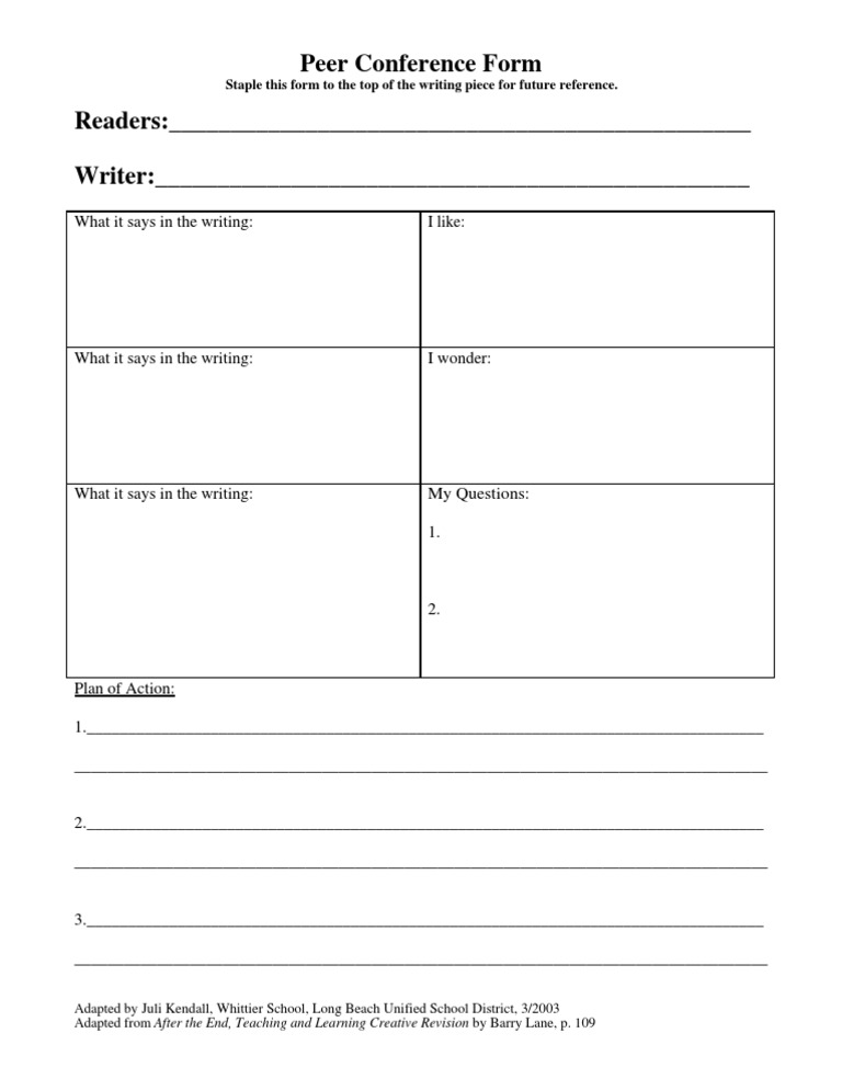 Peer Conference Form | PDF