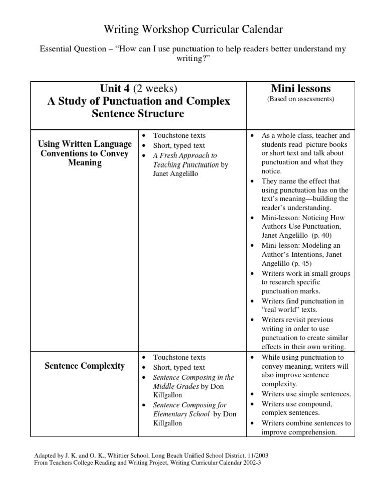 Unit Four Punctuation) | PDF | Reading Comprehension | Pedagogy