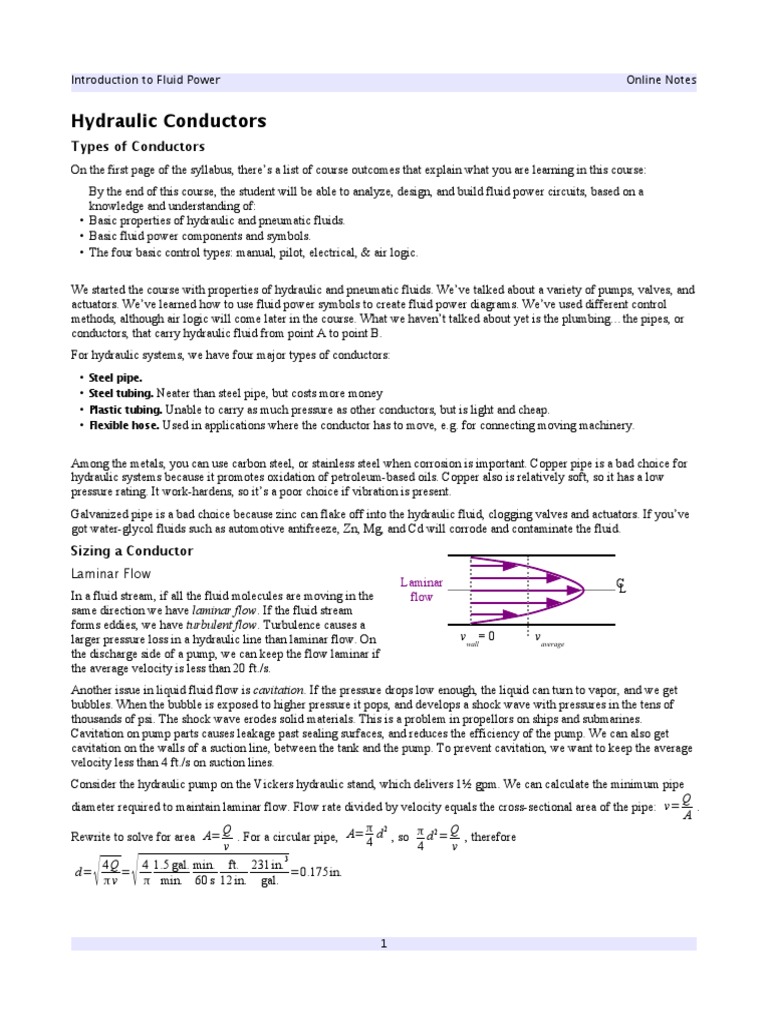Fluid Power Notes 8 Hydraulic Conductors | PDF | Pipe (Fluid Conveyance ...
