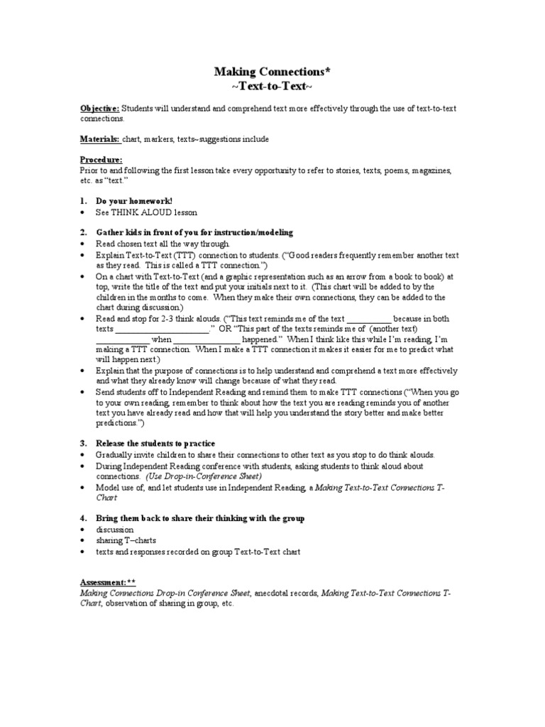 Making Connections Text To Text | PDF | Books | Semiotics