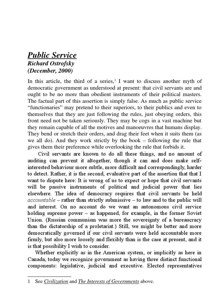 Public Service | PDF | Democracy | Political Ideologies