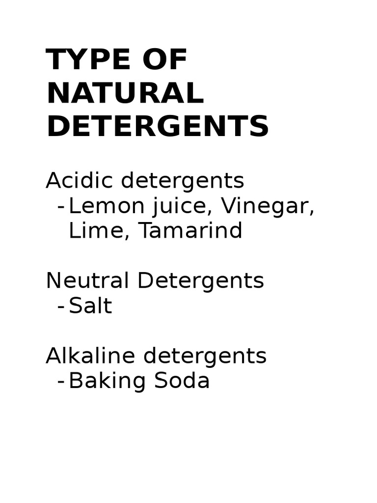 Natural Detergents: Types and Benefits | PDF