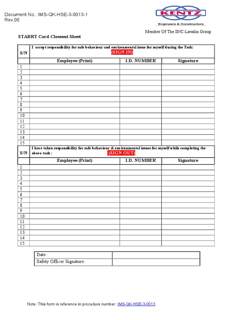 Starrt Card Revised | PDF