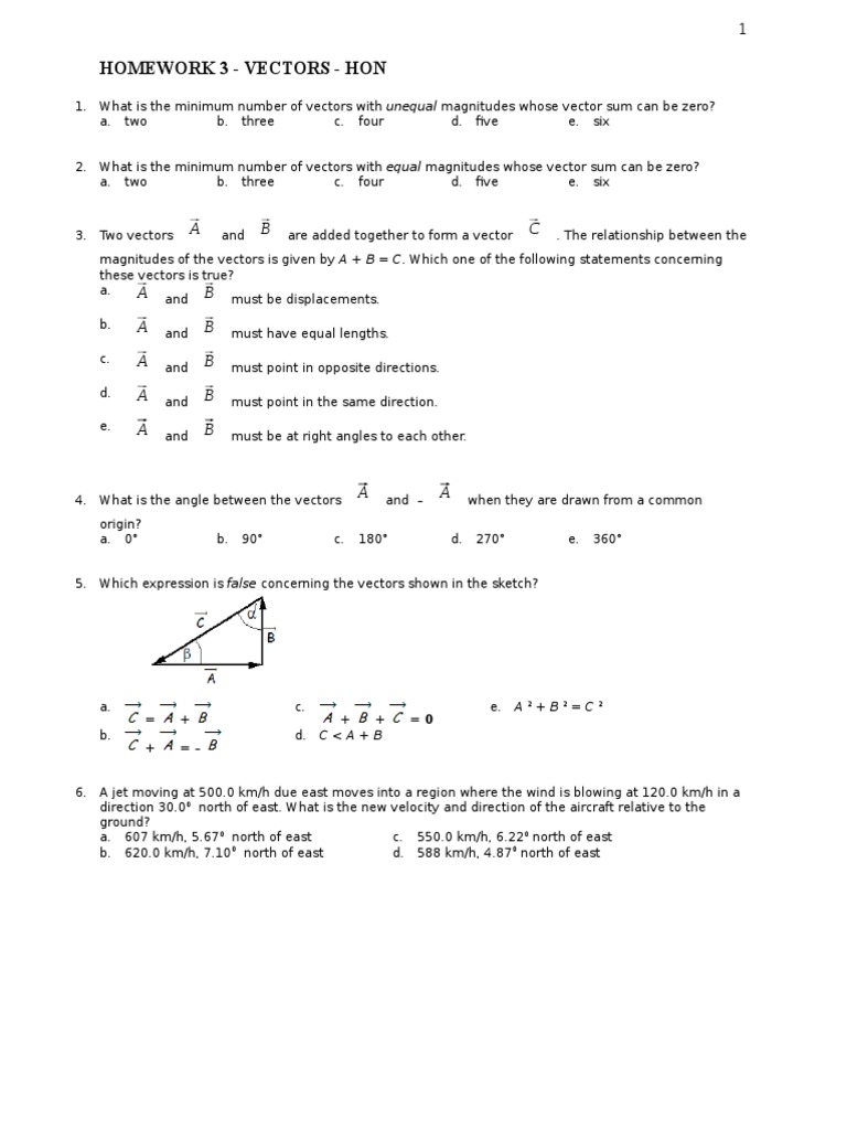 1.4a.vectors Hw2 Hon | PDF | Euclidean Vector | Norm (Mathematics)