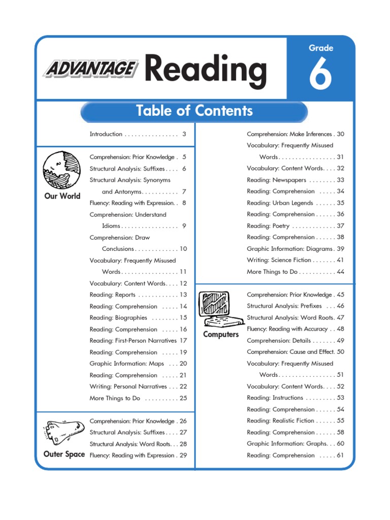 Advantage Reading Grade 6 Sample Pages | PDF | Reading Comprehension ...