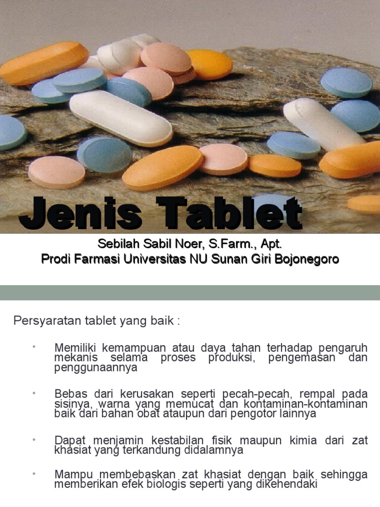 Jenis Tablet Farmasetika 2 | PDF