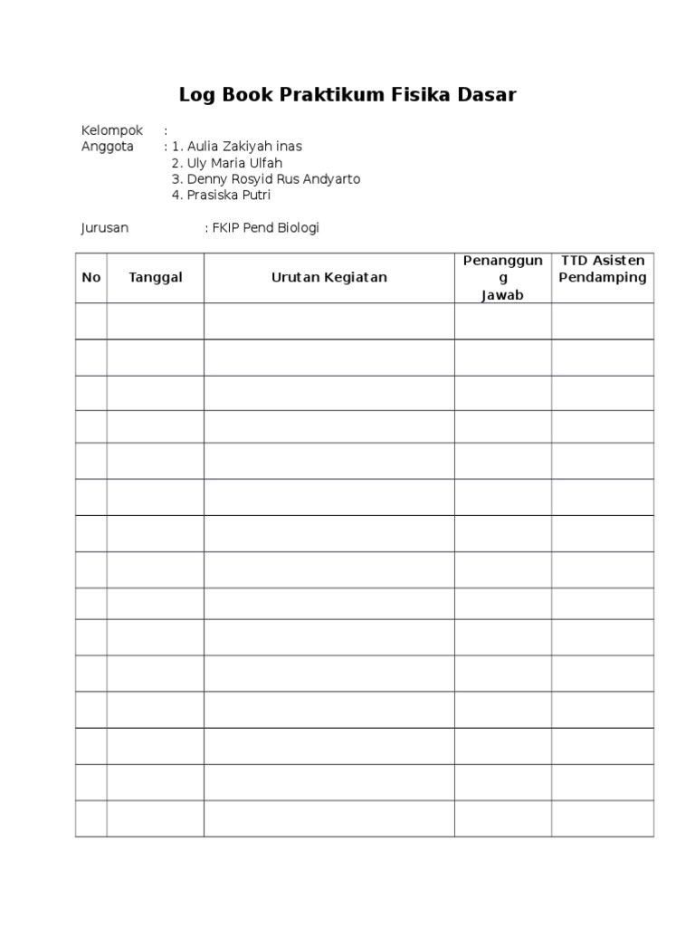 Log Book Praktikum Fisika Dasar | PDF