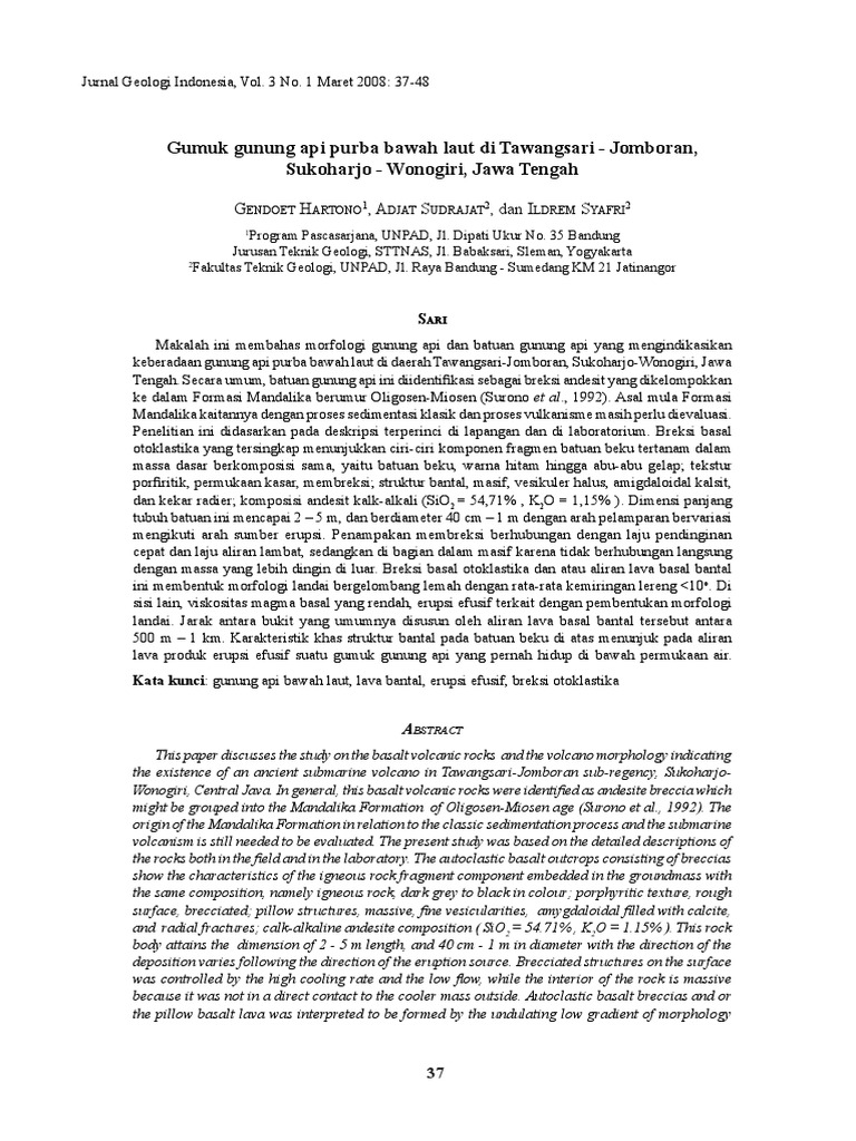 Gumuk Gunung API Purba Bawah Laut Di Tawangsari | PDF
